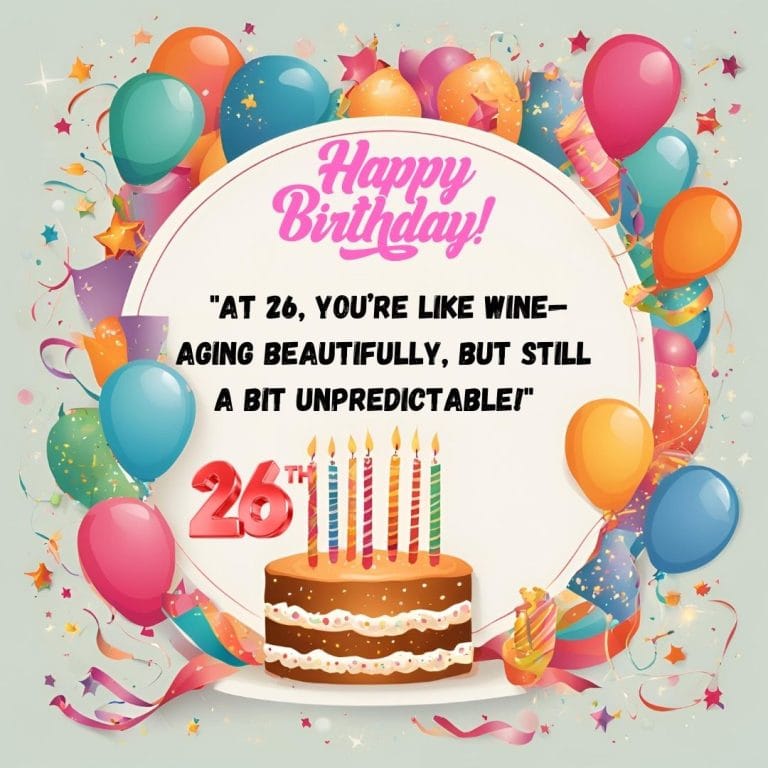 250+ Happy 26th Birthday Wishes, Quotes with Images - Wishonbrithday
