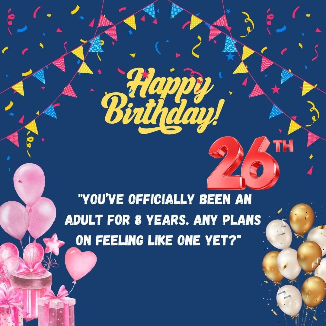 250+ Happy 26th Birthday Wishes, Quotes with Images - Wishonbrithday