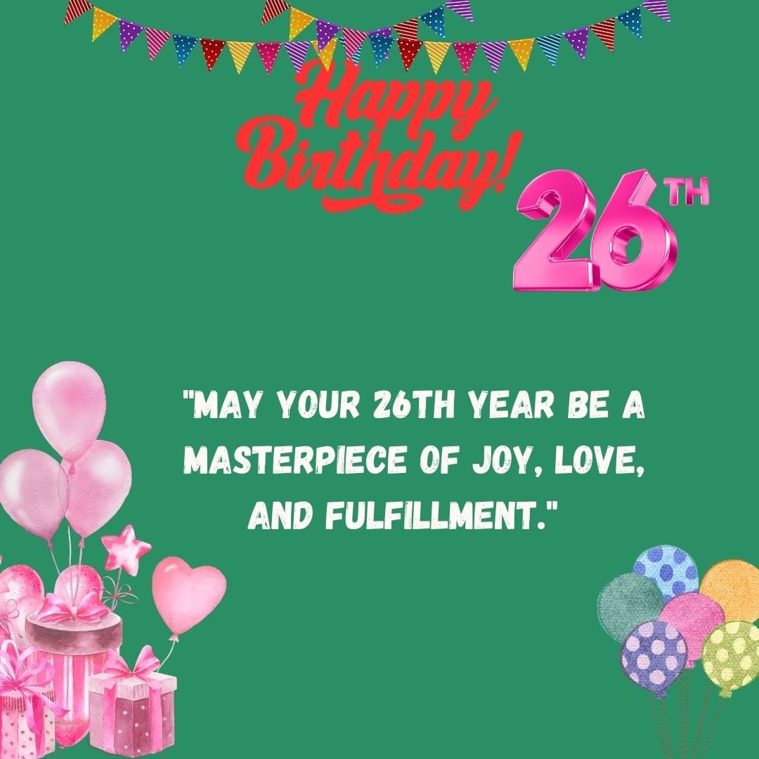250+ Happy 26th Birthday Wishes, Quotes with Images - Wishonbrithday